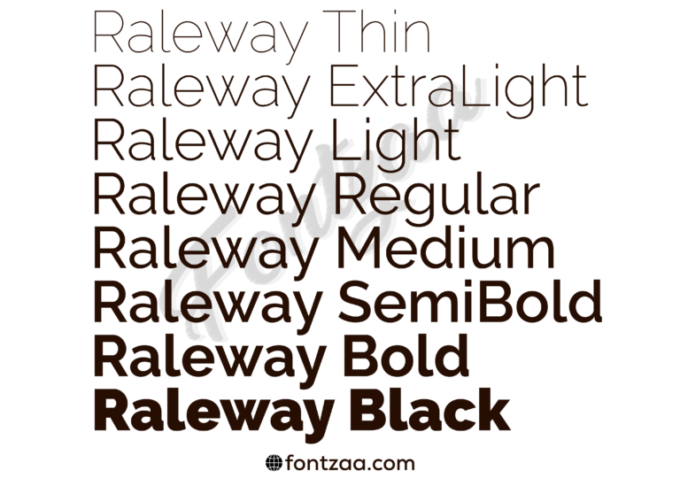 Raleway Font - Fontzaa - Exclusive Fonts Library