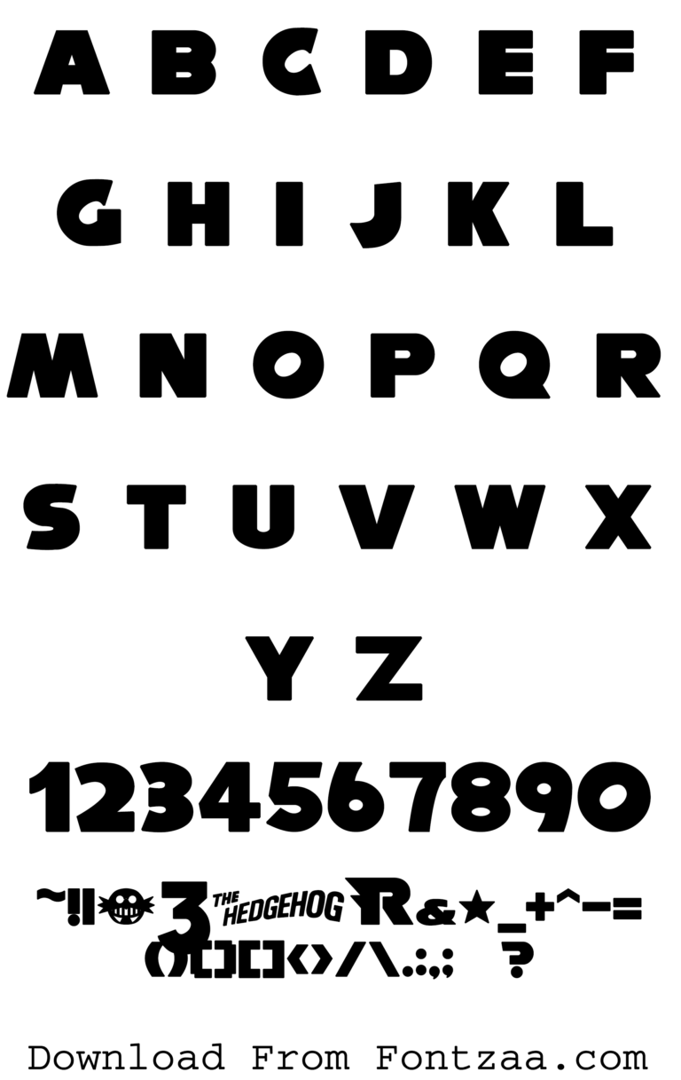 Sonic Font - Fontzaa - Fonts Free Download