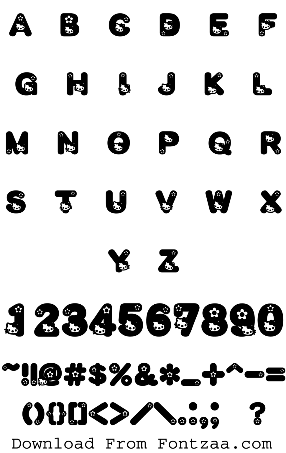Hello Kitty Font - Fontzaa - Exclusive Fonts Library