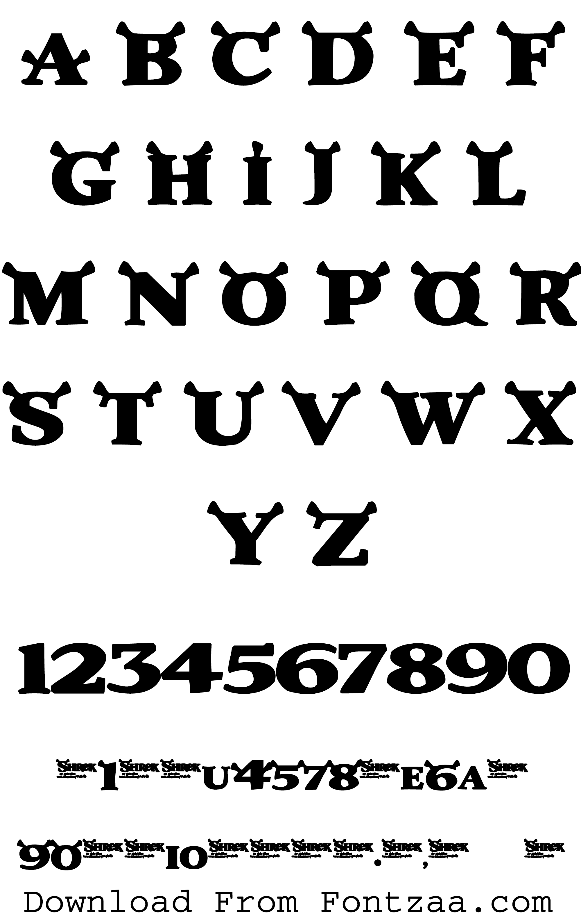 Shrek Font - Fontzaa - Exclusive Fonts Library